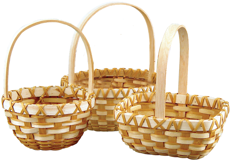 DirectFloral. 3 Asst Natural Chipwood W/Handle