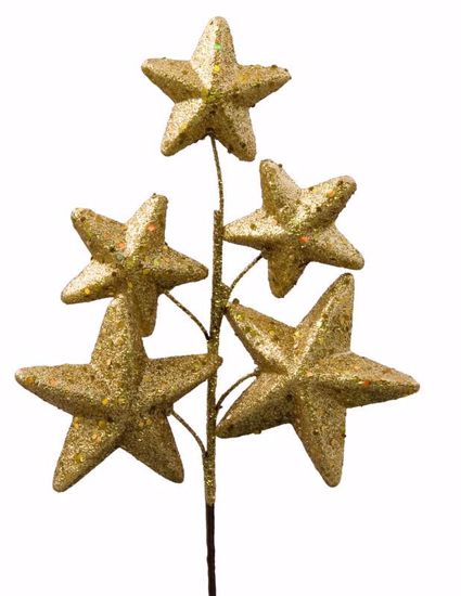 DirectFloral. Holiday Gold Glitter Star Pick (12")