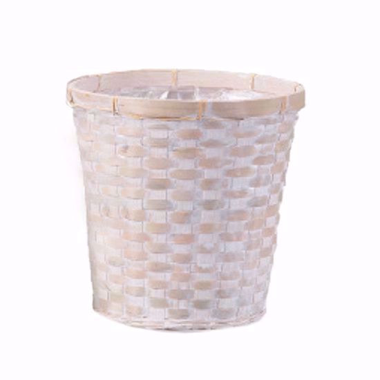 DirectFloral. Whitewash Bamboo Pot Cover 6"