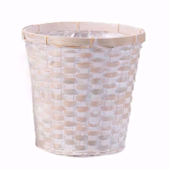 DirectFloral. Whitewash Bamboo Pot Cover 7"