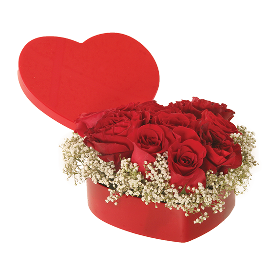 DirectFloral. 6.5" Heart Box - Red