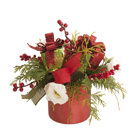 DirectFloral. Red Metallic Christmas Tree Pot 4.25"