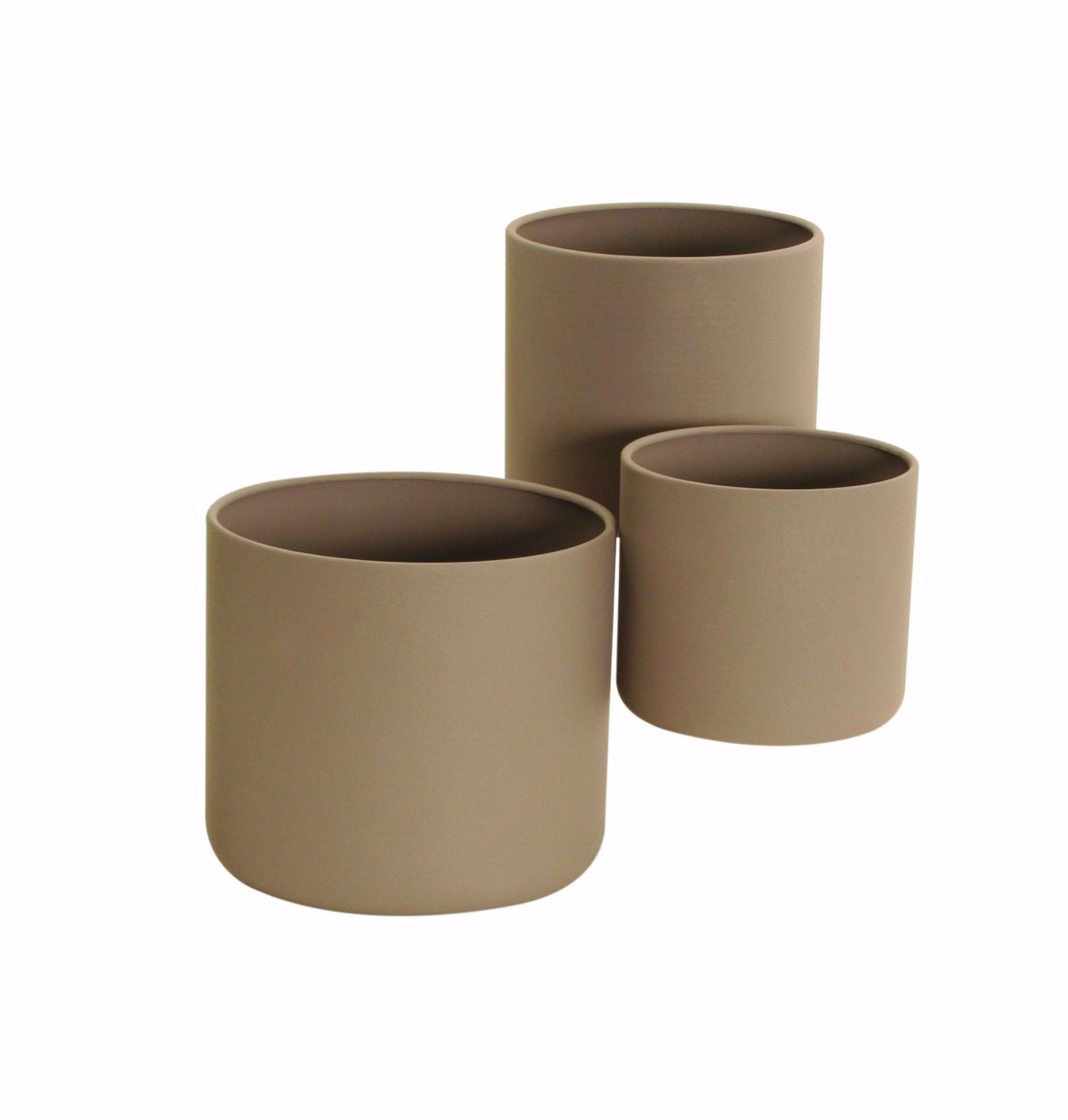 DirectFloral. 3 Asst S/3 Mod Metal Neutrals Planter