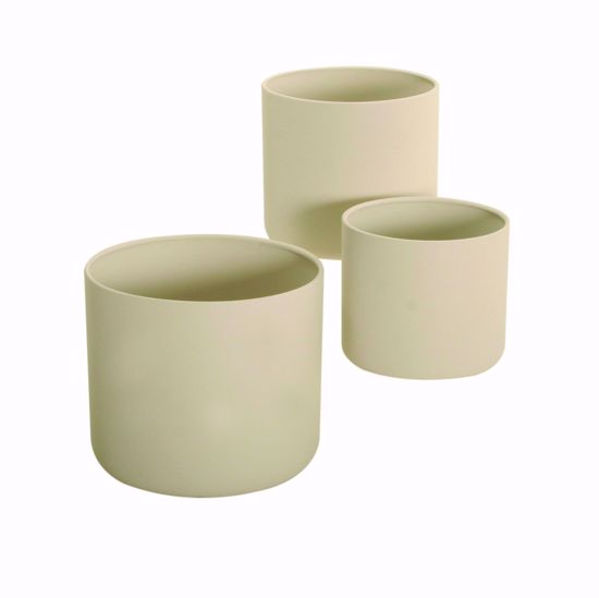 DirectFloral. 3 Asst S/3 Mod Metal Neutrals Planter