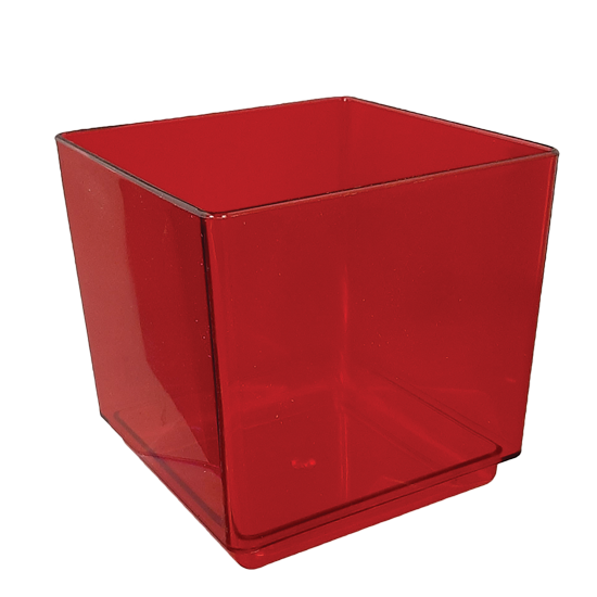 DirectFloral. 5" Plastic Cube - Ruby