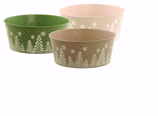 DirectFloral. 3 Asst Snowy Pine Tree Planter 14"