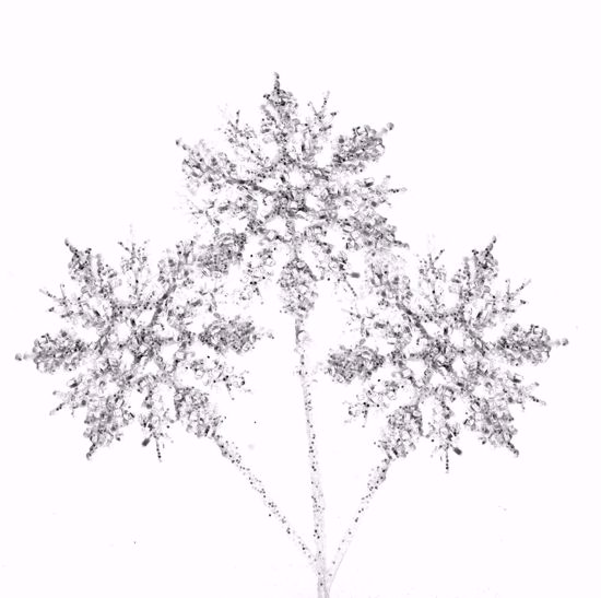 DirectFloral. 11" Iced Snowflake Pick x3
